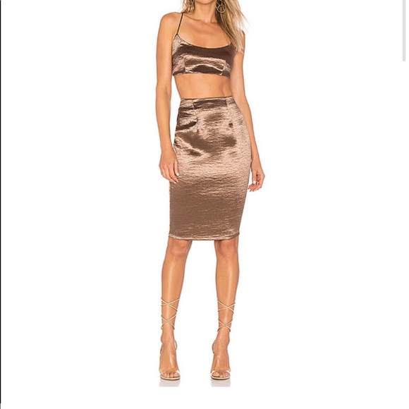 by the way. | Skirts | Revolve Satin Skirt And Crop Top Set | Poshmark